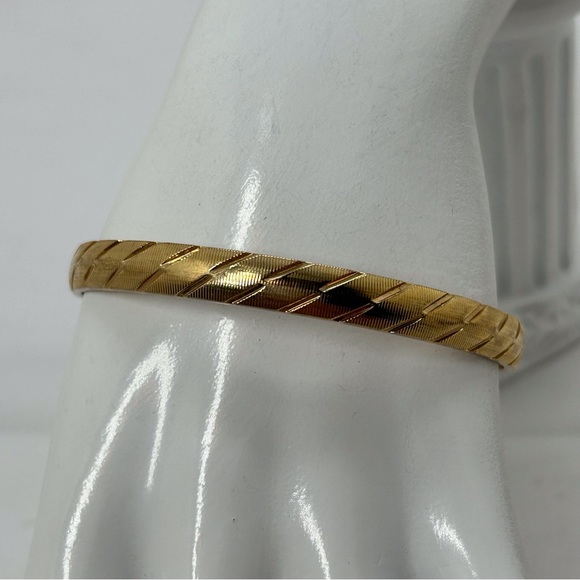 Monet | Jewelry | Monet Vintage Textured Gold Bangle Bracelet | Poshmark